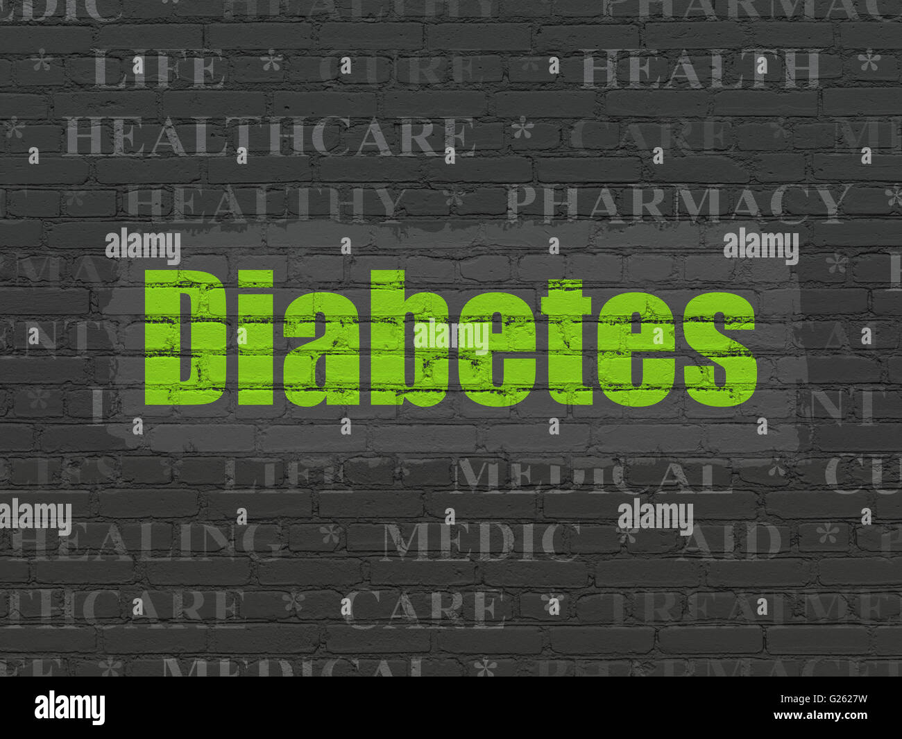 Healthcare concept: Diabetes on wall background Stock Photo - Alamy