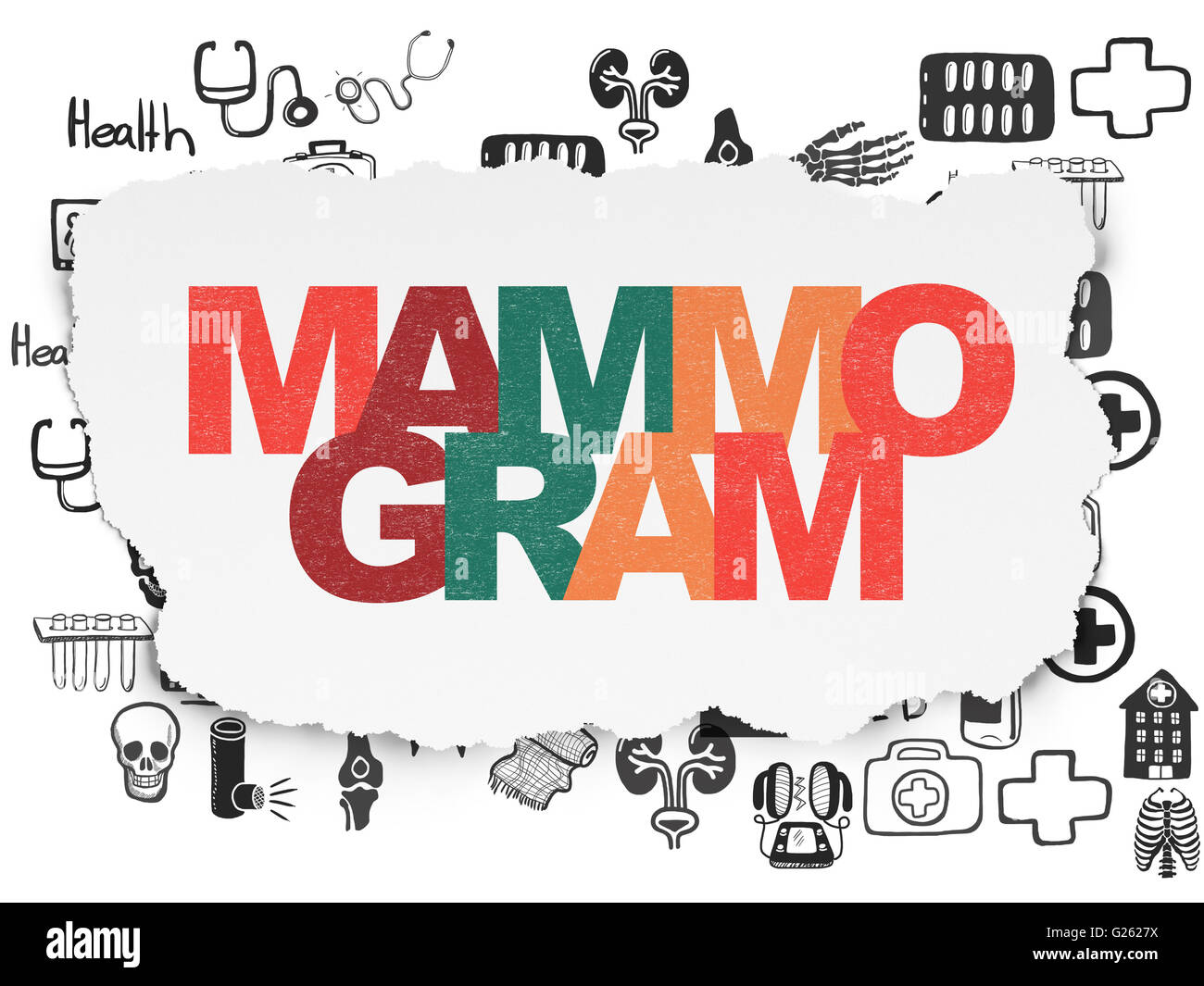 Healthcare concept: Mammogram on Torn Paper background Stock Photo - Alamy