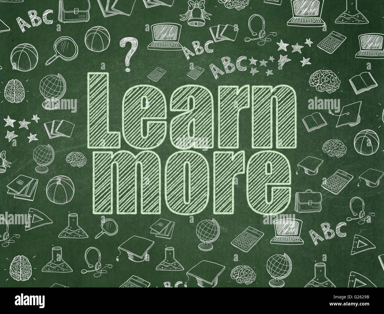 Learning concept: Learn More on School board background Stock Photo - Alamy