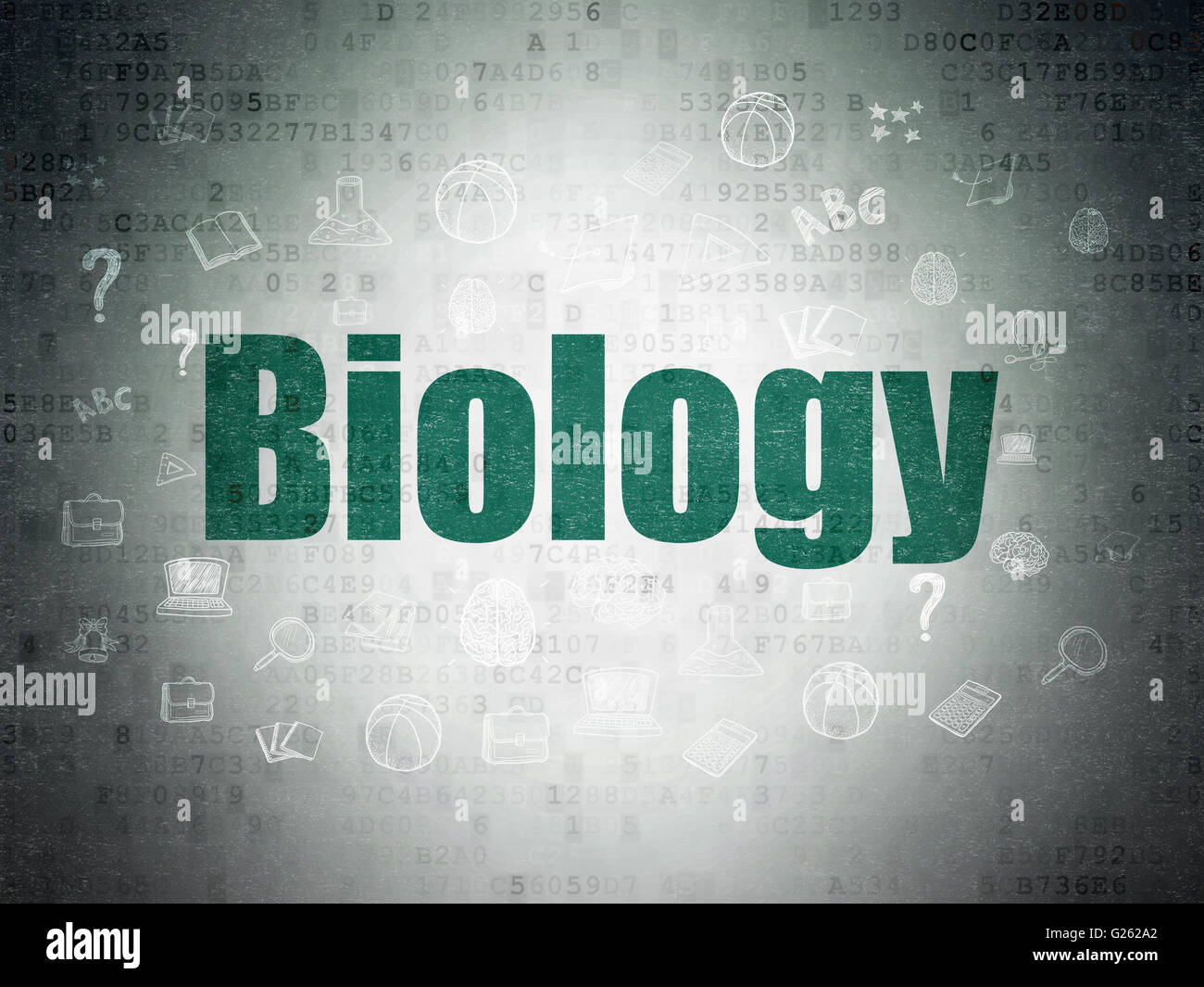Education concept: Biology on Digital Data Paper background Stock Photo ...