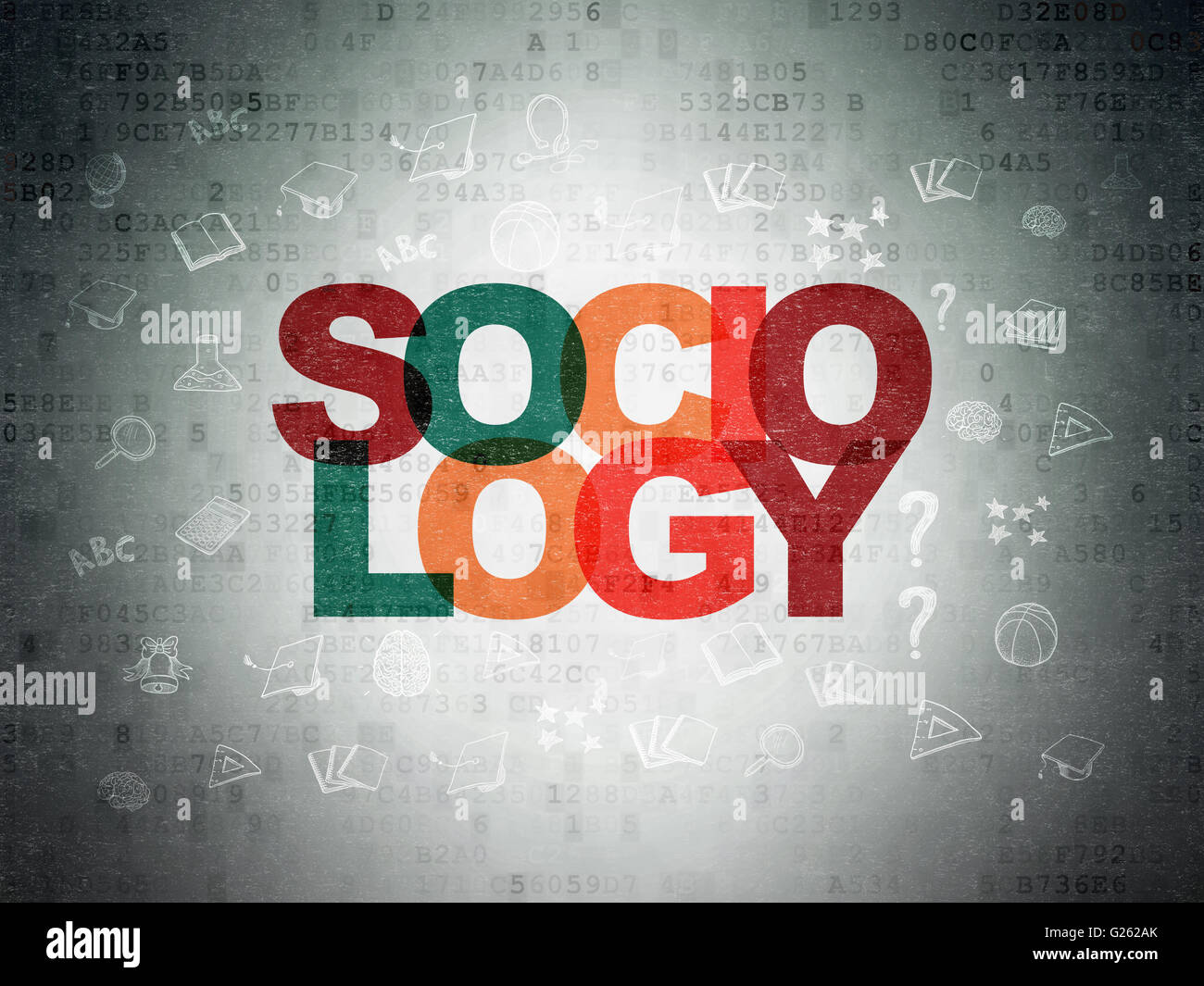 Learning concept: Sociology on Digital Data Paper background Stock ...