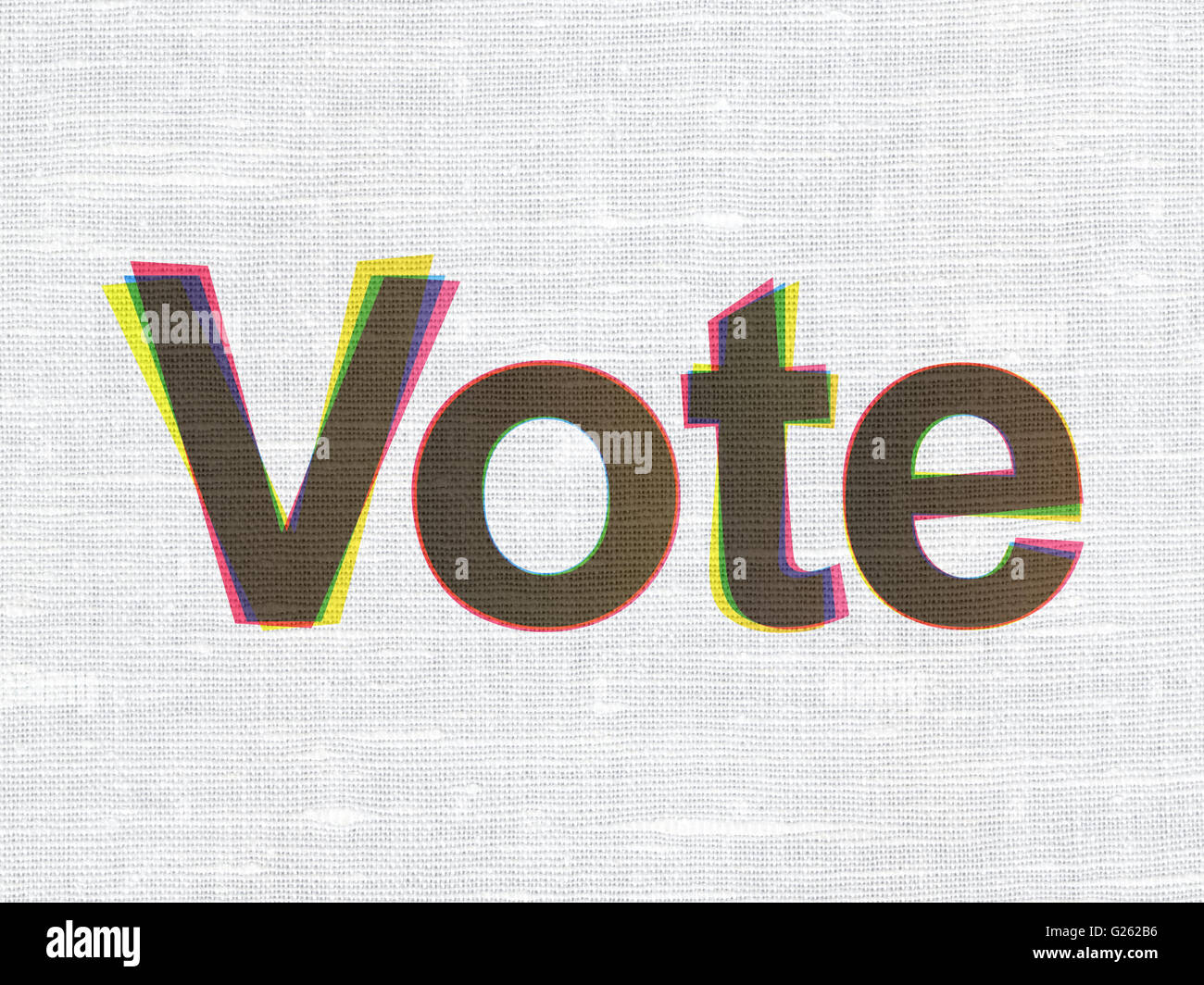 Political concept: Vote on fabric texture background Stock Photo - Alamy