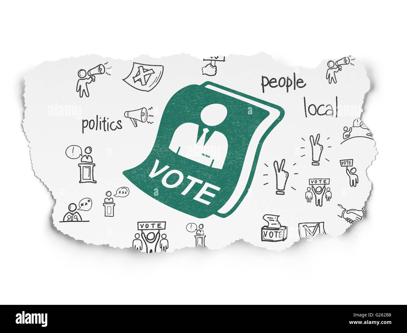 Politics concept: Ballot on Torn Paper background Stock Photo - Alamy
