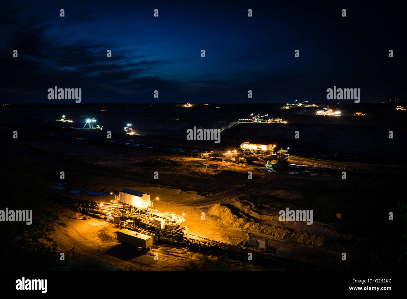 Open-cast coal mining in Germany in the evening Stock Photo - Alamy