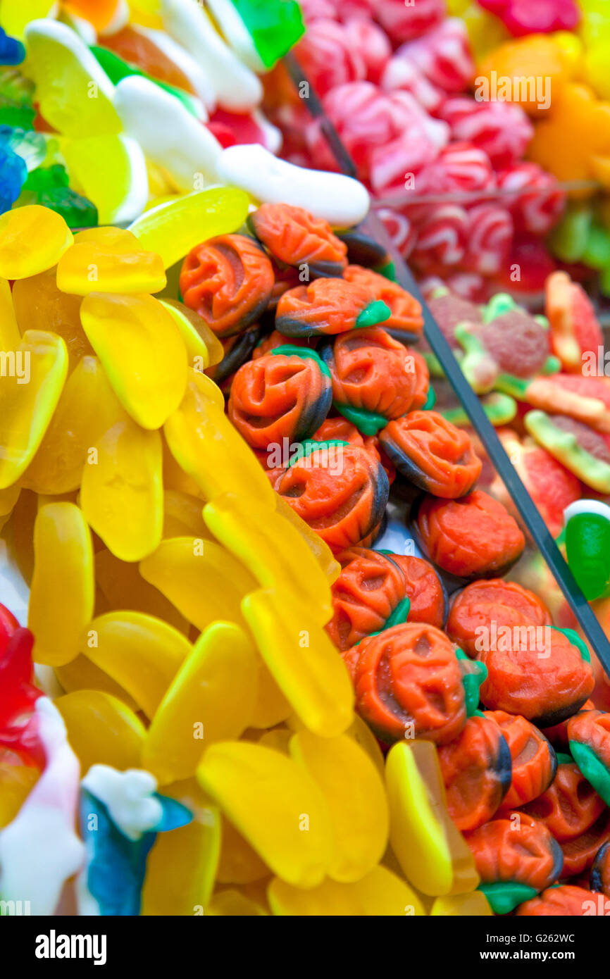 Mixed colorful sweets with different forms Stock Photo - Alamy