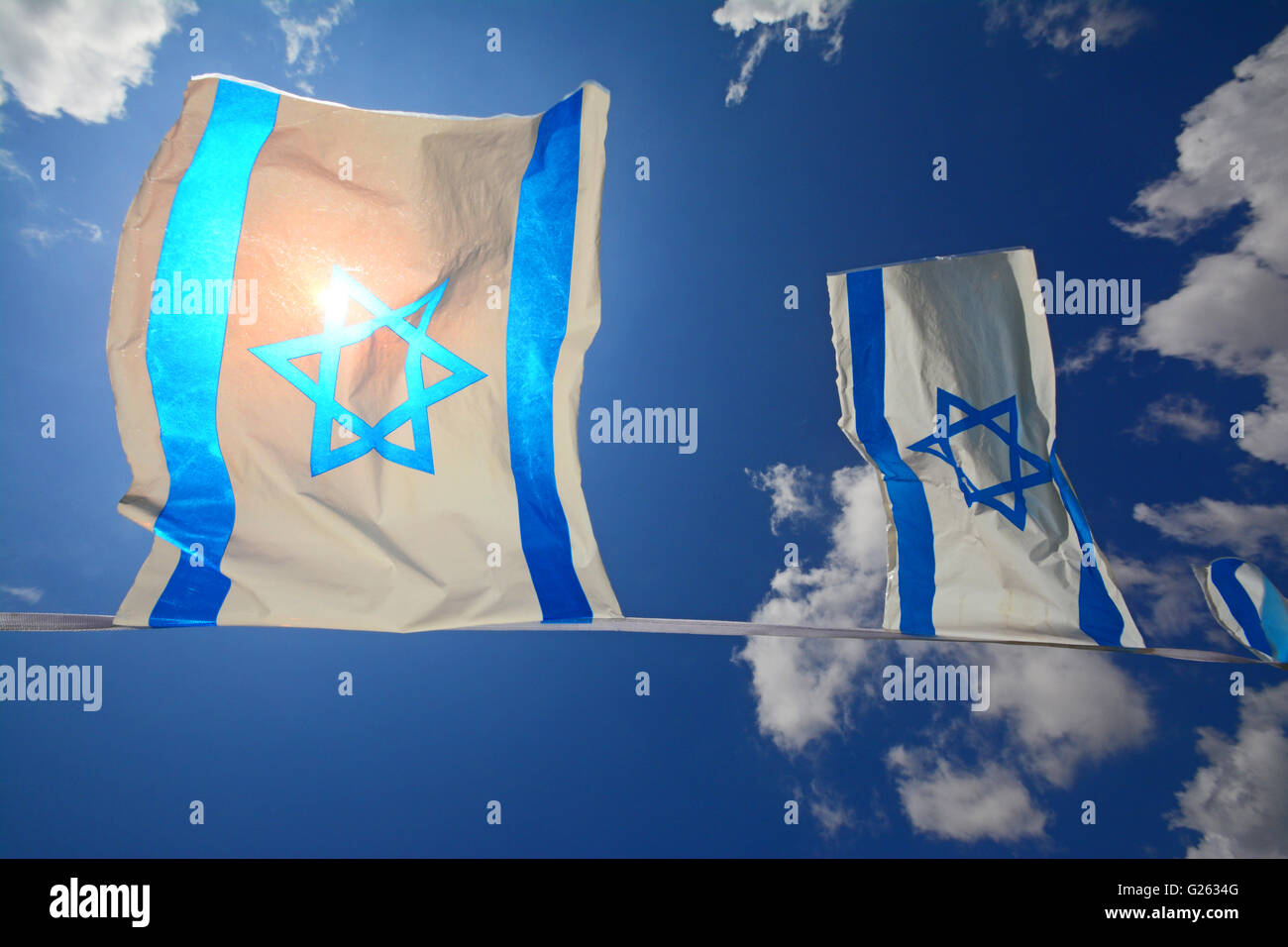 Israeli flags Chain Stock Photo - Alamy