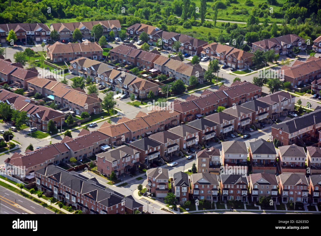 Residential area suburbs, Aerial view, Canada Stock Photo - Alamy