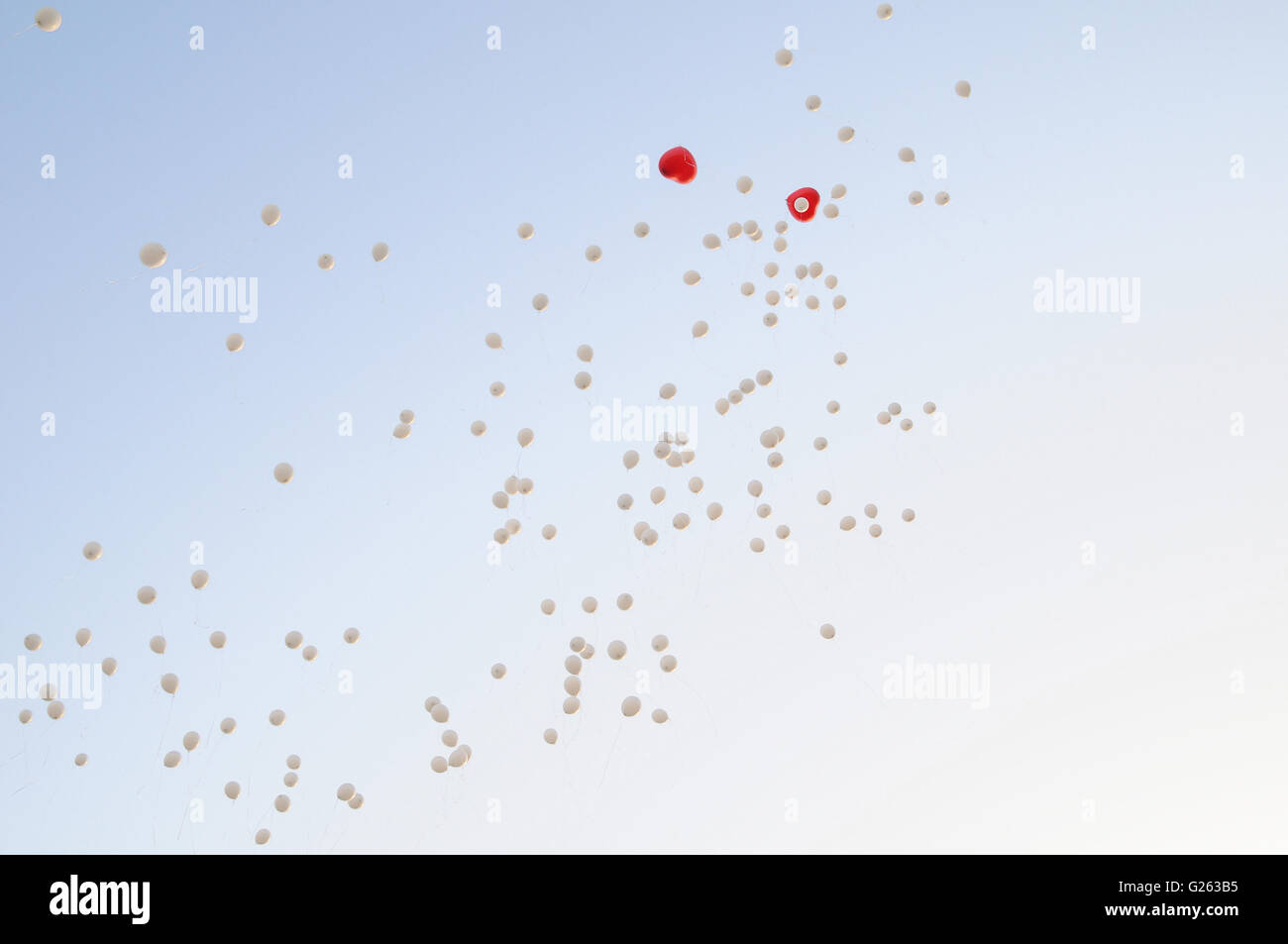 Ritual of releasing balloons at a wedding Stock Photo - Alamy
