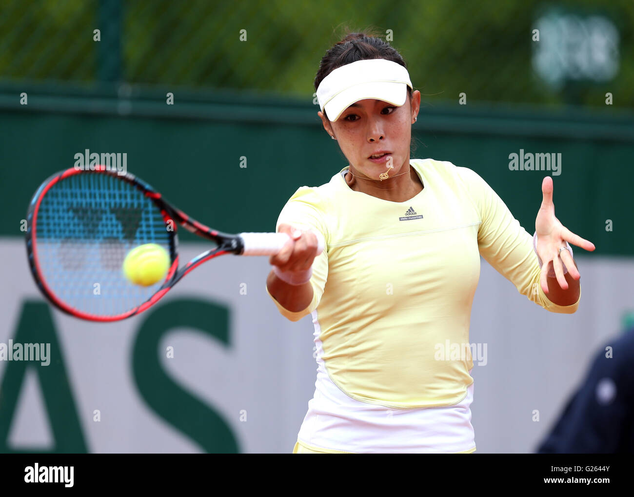Paris. 24th May, 2016. Wang Qiang of China competes during the women's ...