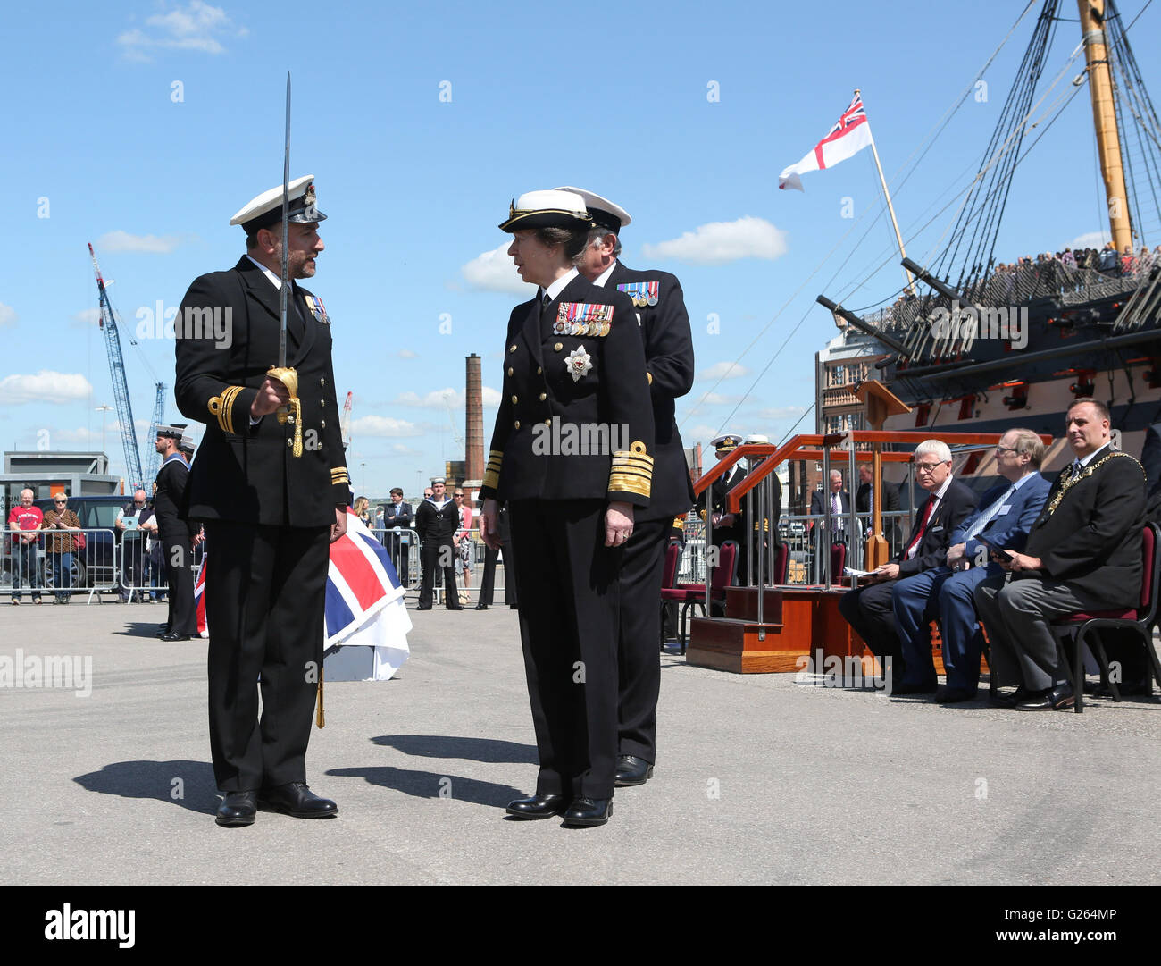 Portsmouth, Hampshire, UK. 24th May, 2016. A restored bell from a WW2 ...