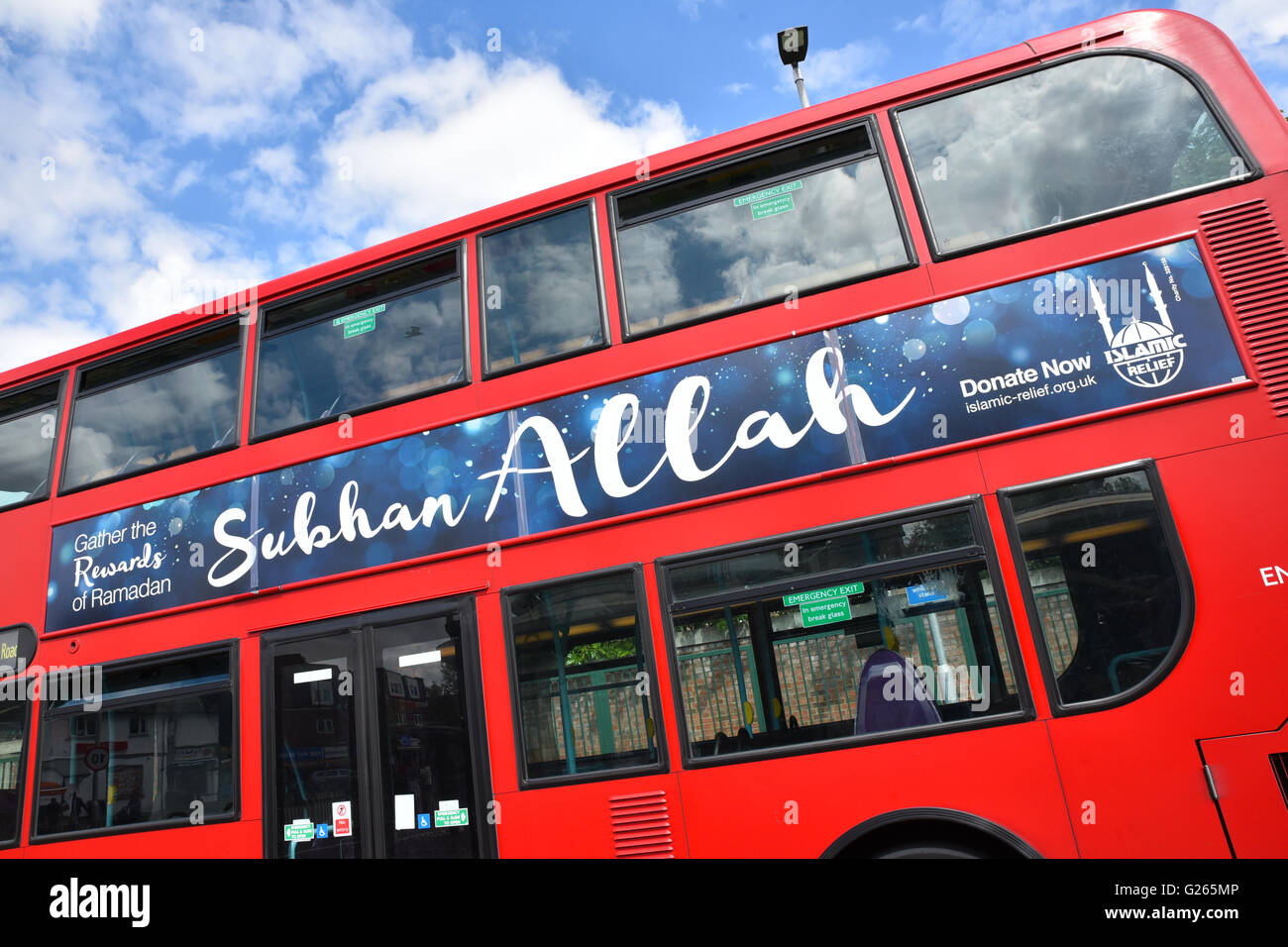 Turnpike Lane, London, UK. 24th May 2016. Ramadan bus advertising ...