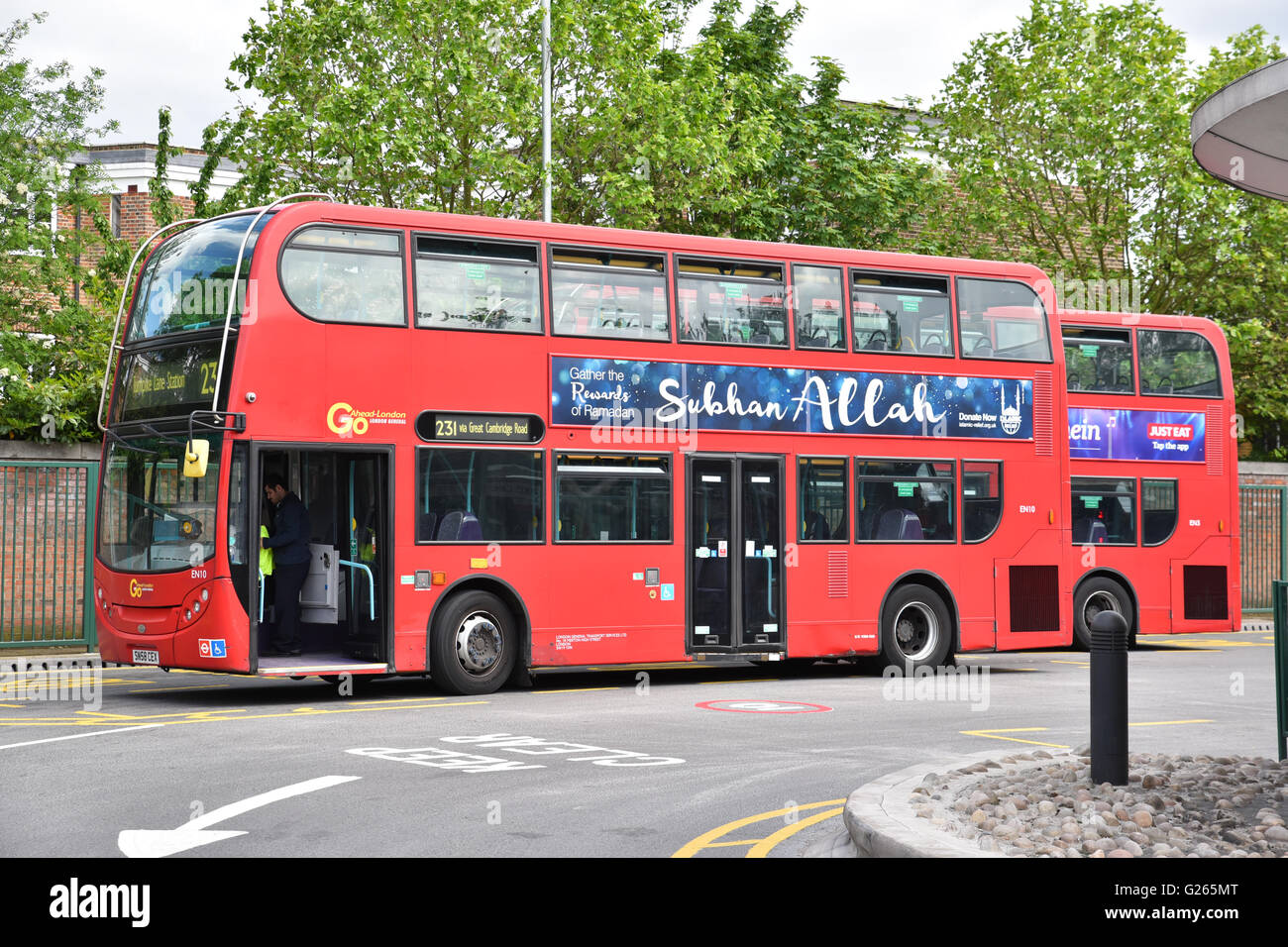 Turnpike Lane, London, UK. 24th May 2016. Ramadan bus advertising ...
