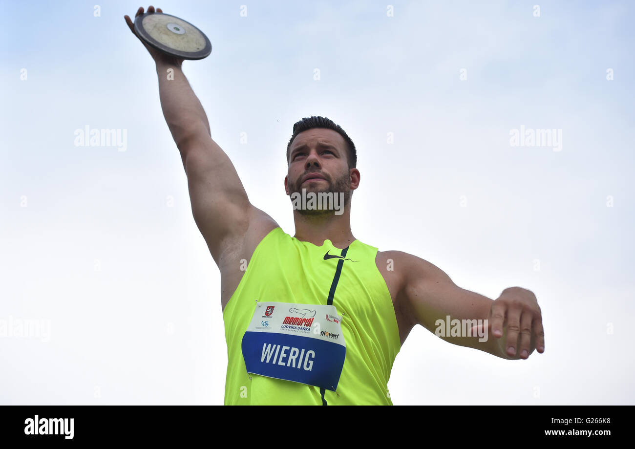 Turnov, Czech Republic. 24th May, 2016. Discus thrower Martin Wierig of ...