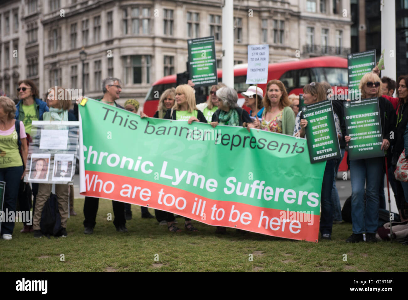 London, 24th May, 2016. banners outside the House of Commons drawing ...