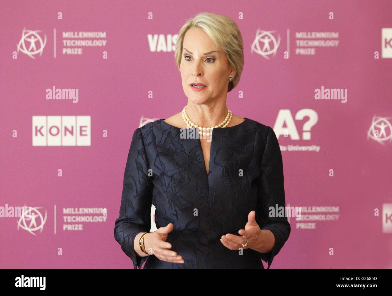 Helsinki. 24th May, 2016. American biochemist Frances Arnold attends a ...