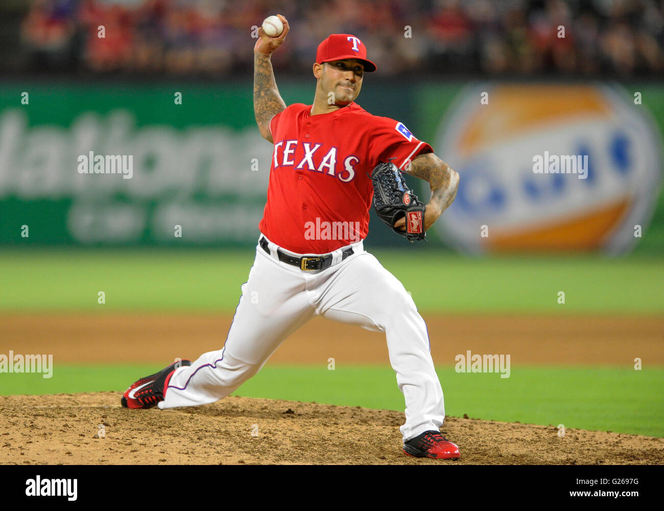 Arlington, Texas, USA. 24th May, 2016. Texas Rangers relief pitcher ...
