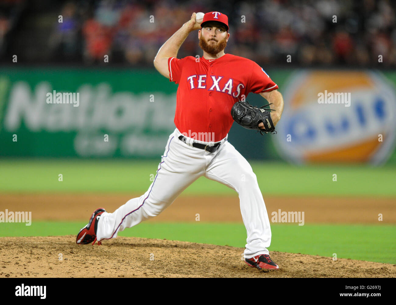 Arlington, Texas, USA. 24th May, 2016. Texas Rangers relief pitcher Sam ...