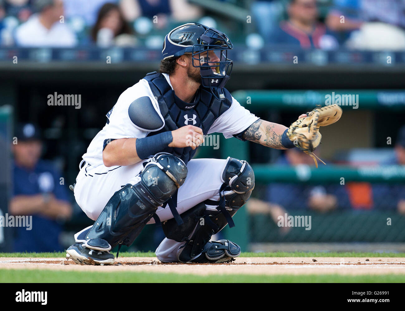 Detroit, Michigan, USA. 24th May, 2016. Detroit Tigers catcher Jarrod ...