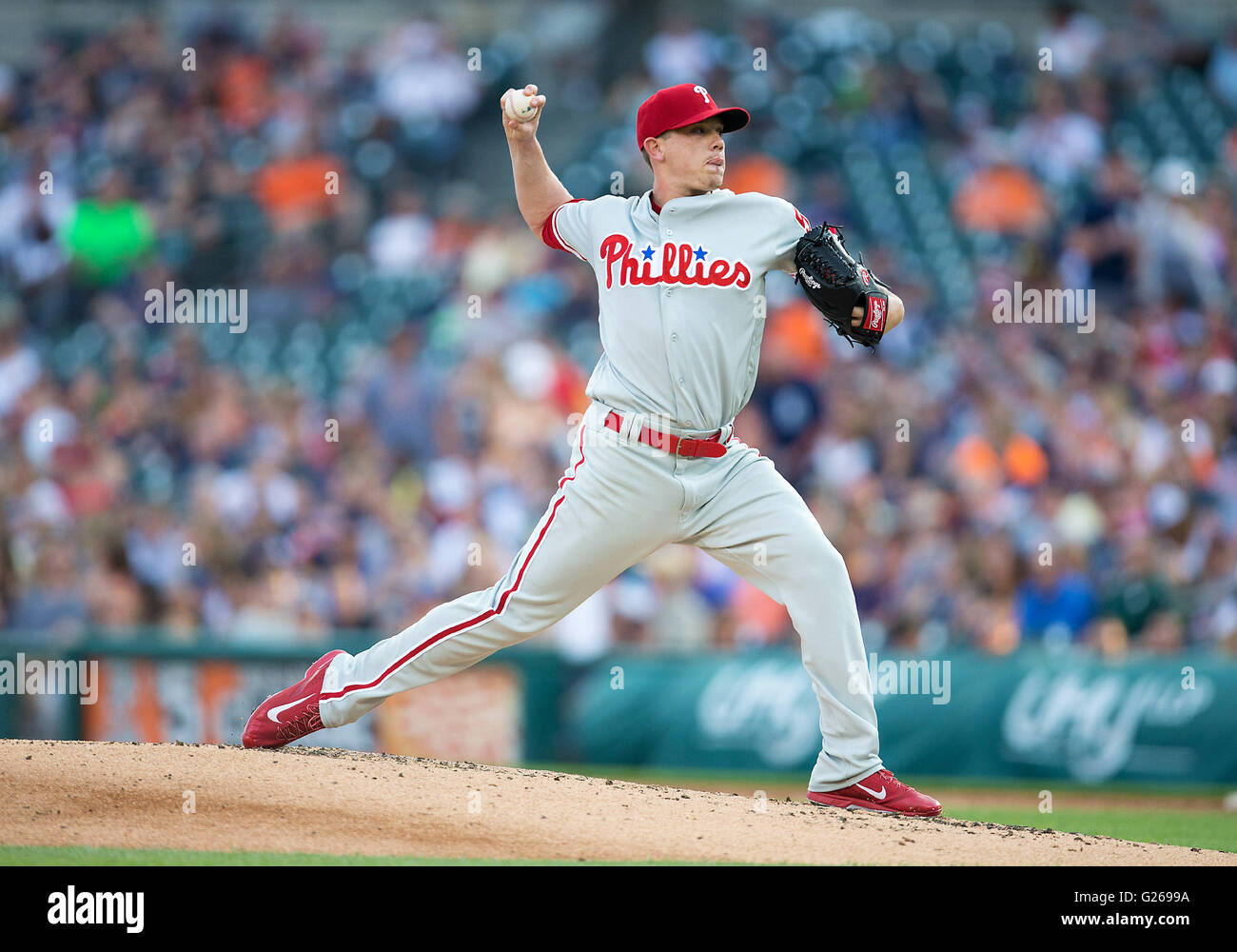 Detroit, Michigan, USA. 24th May, 2016. Philadelphia pitcher Jeremy ...