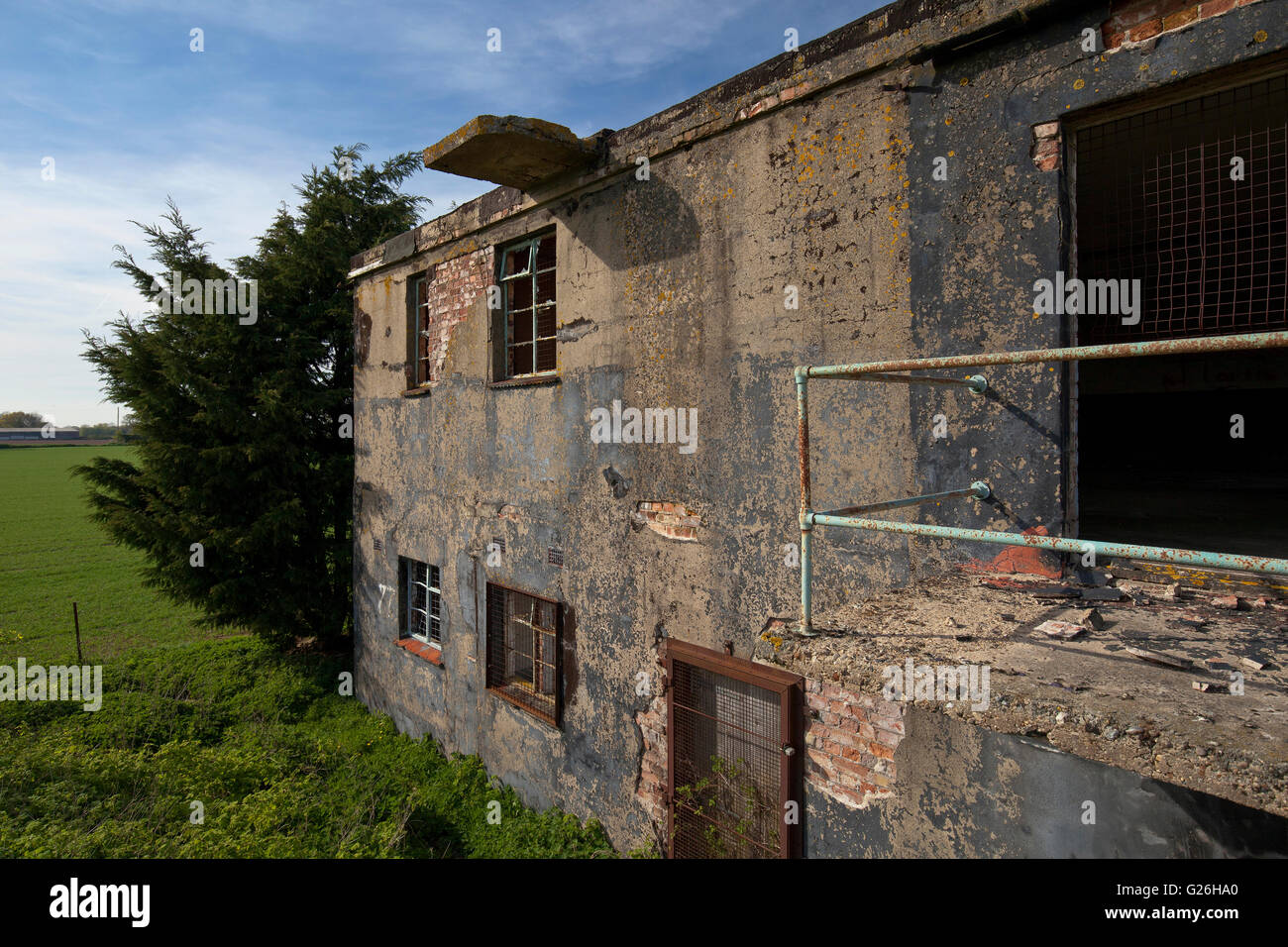 RAF Ludham airfield control tower or watch office, a Fighter Satellite ...