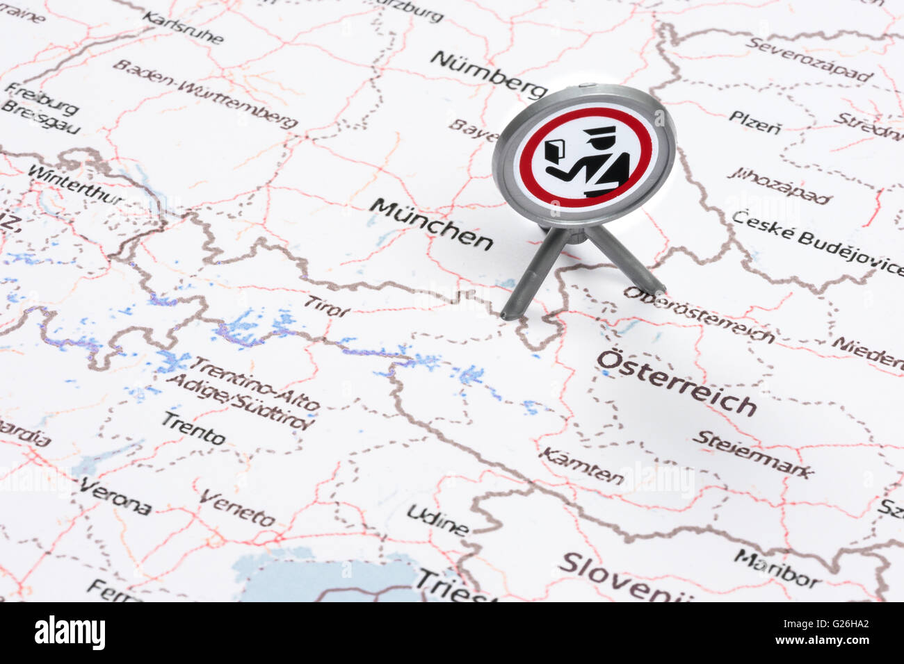 Germany austria map hi-res stock photography and images - Alamy