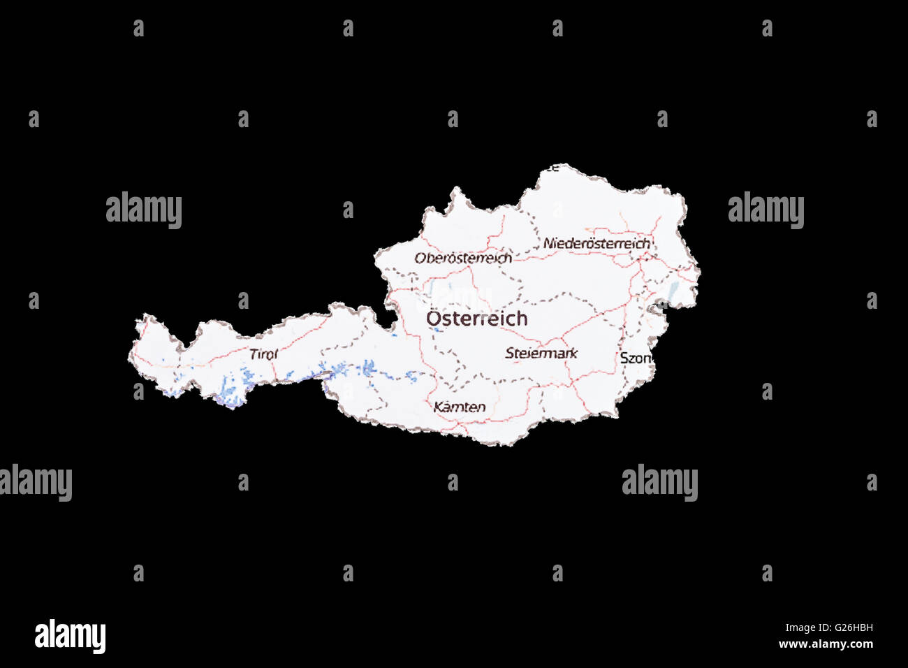 Shape of Austria with Inner Structure Stock Photo - Alamy