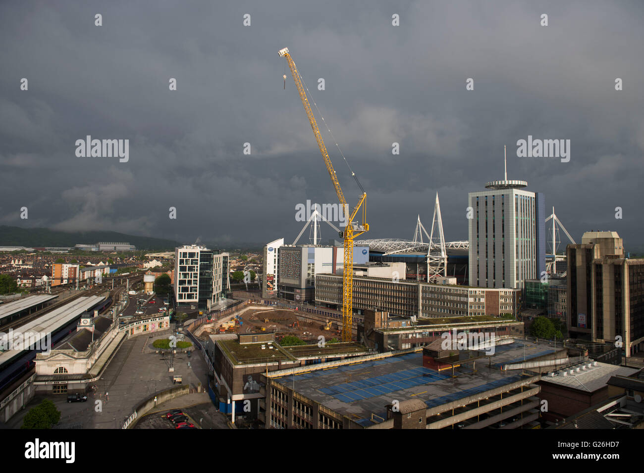One central square development in Cardiff, south Wales Stock Photo - Alamy