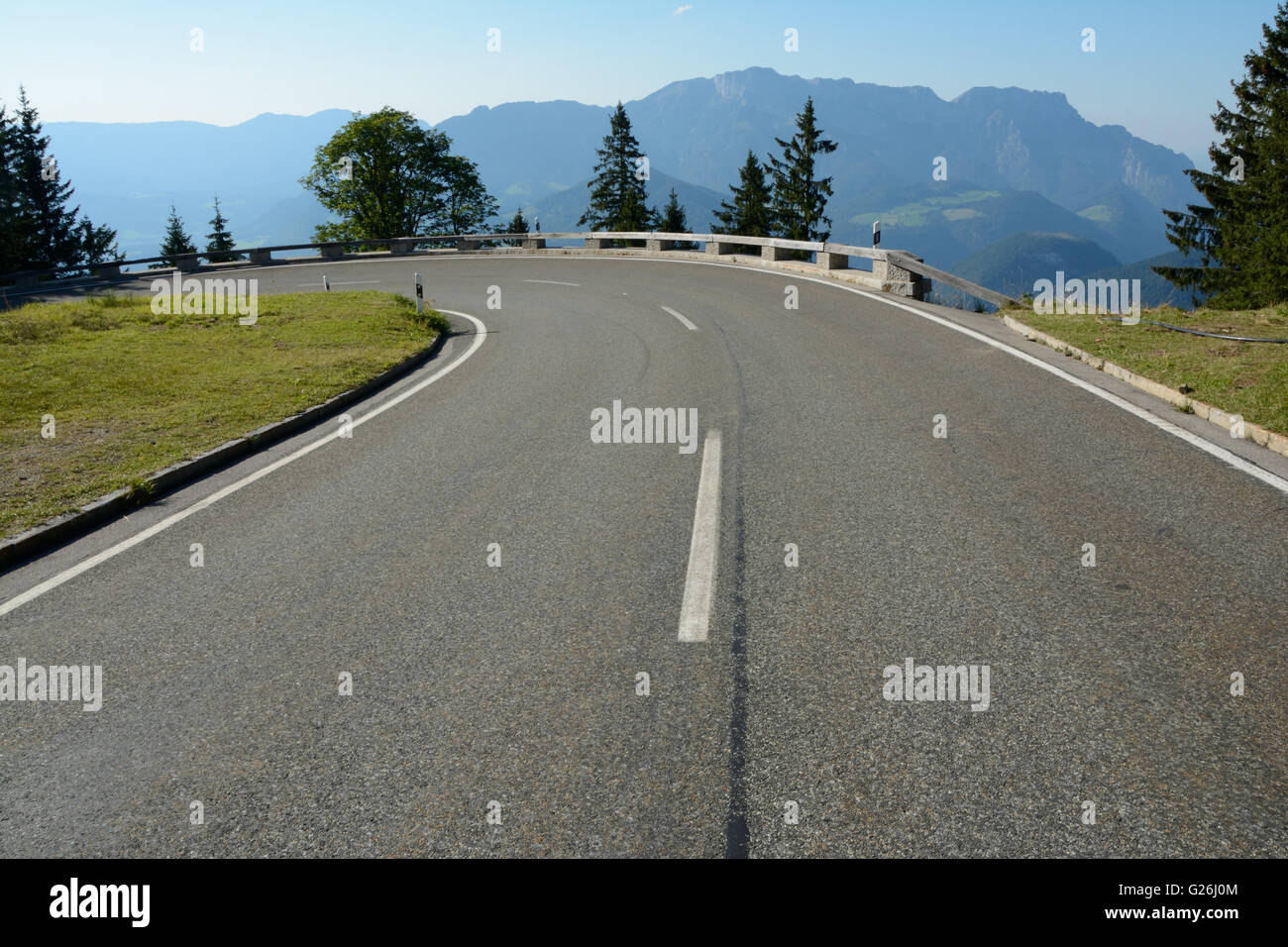 Sharp turn on highest panoramic road in Germany ...