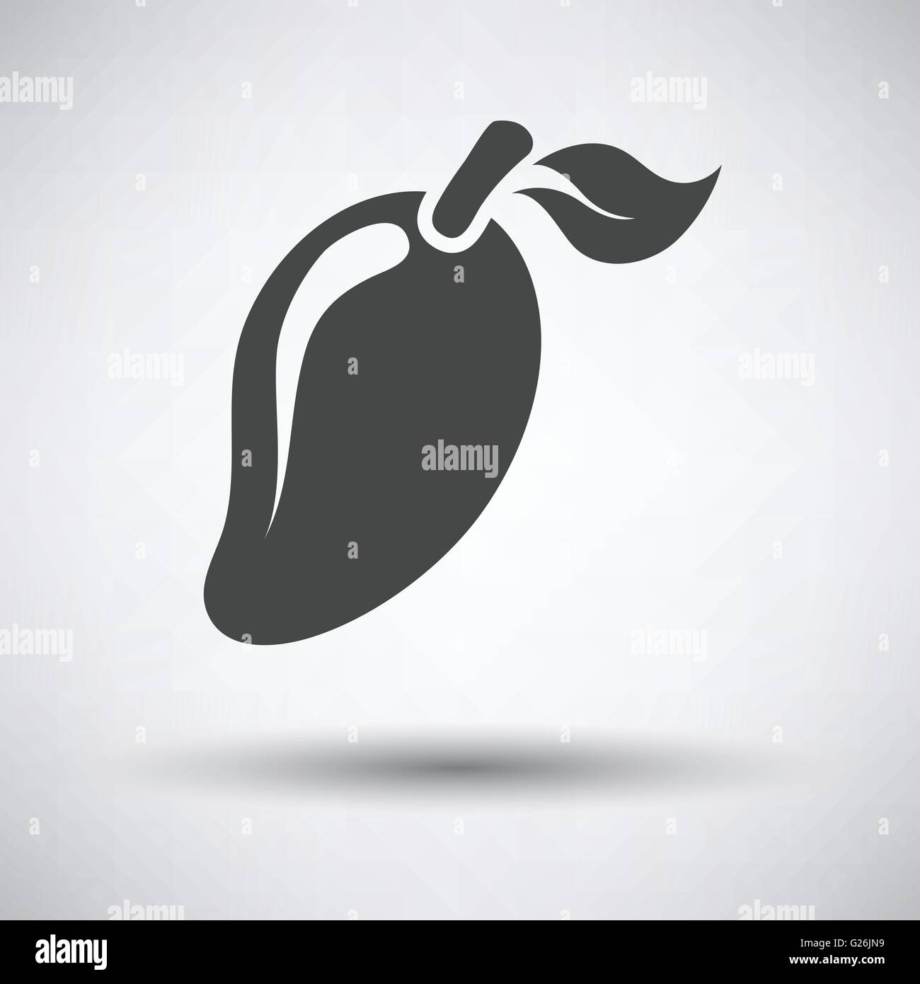 Mango icon on gray background with round shadow. Vector illustration ...