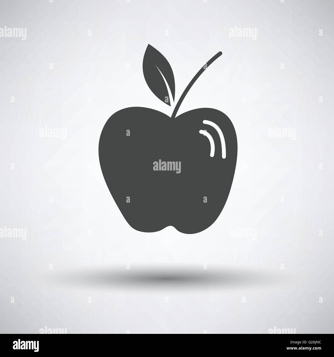 Apple icon on gray background with round shadow. Vector illustration ...