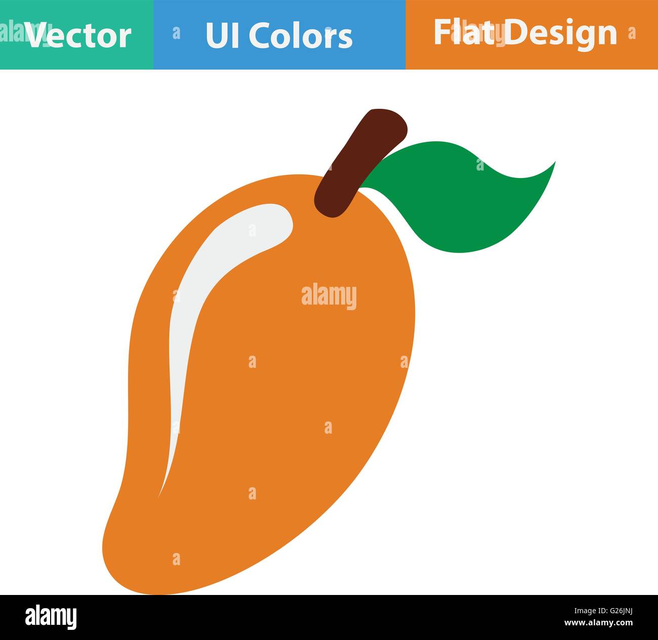 Flat design icon of Mango in ui colors. Vector illustration Stock ...