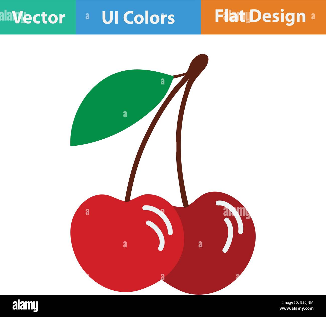Flat design icon of Cherry in ui colors. Vector illustration Stock ...