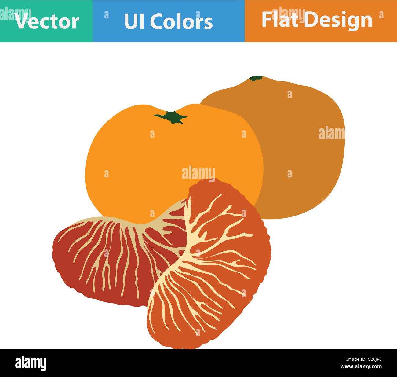 Flat design icon of Mandarin in ui colors. Vector illustration Stock ...