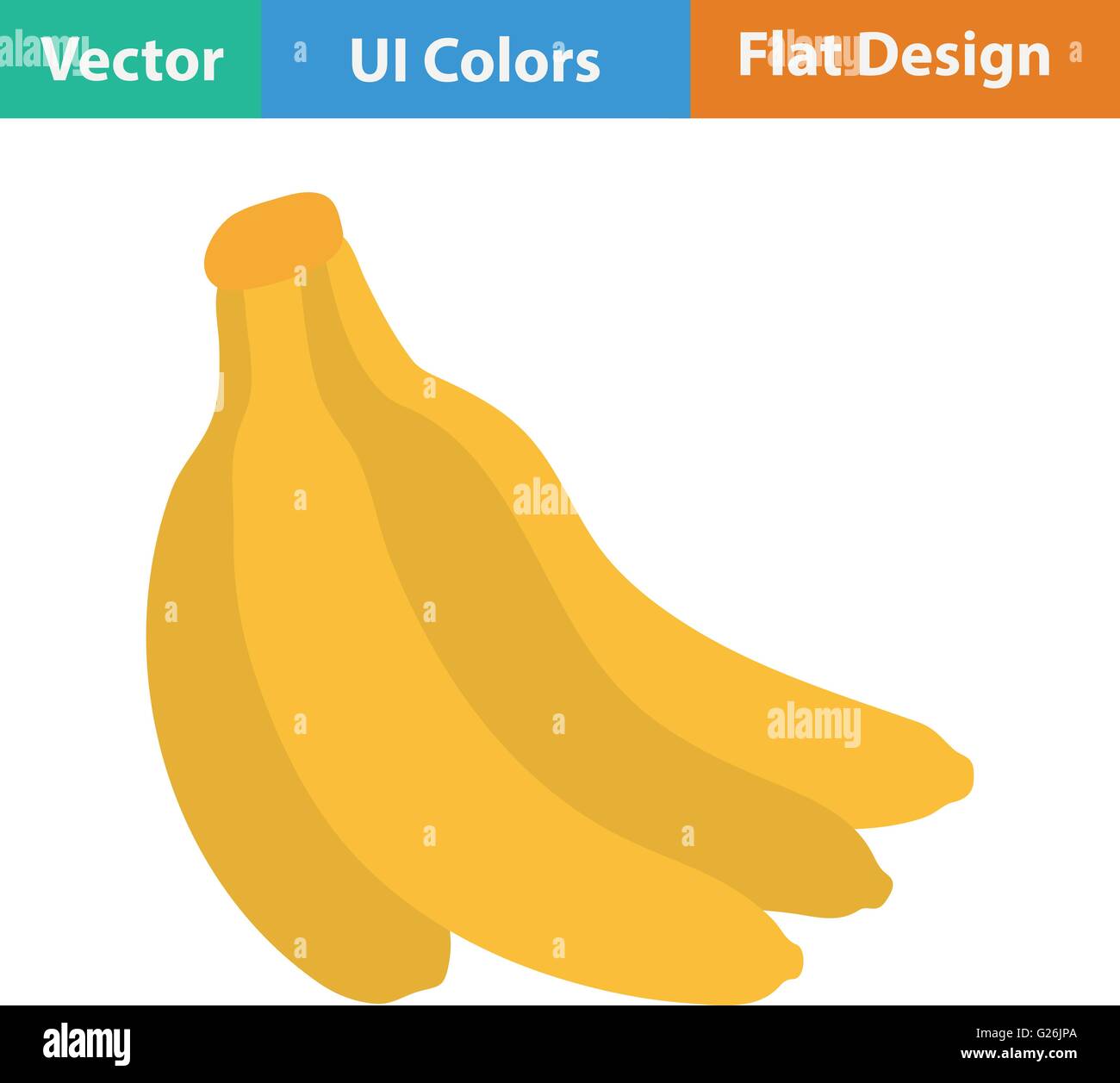 Flat design icon of Banana in ui colors. Vector illustration Stock ...