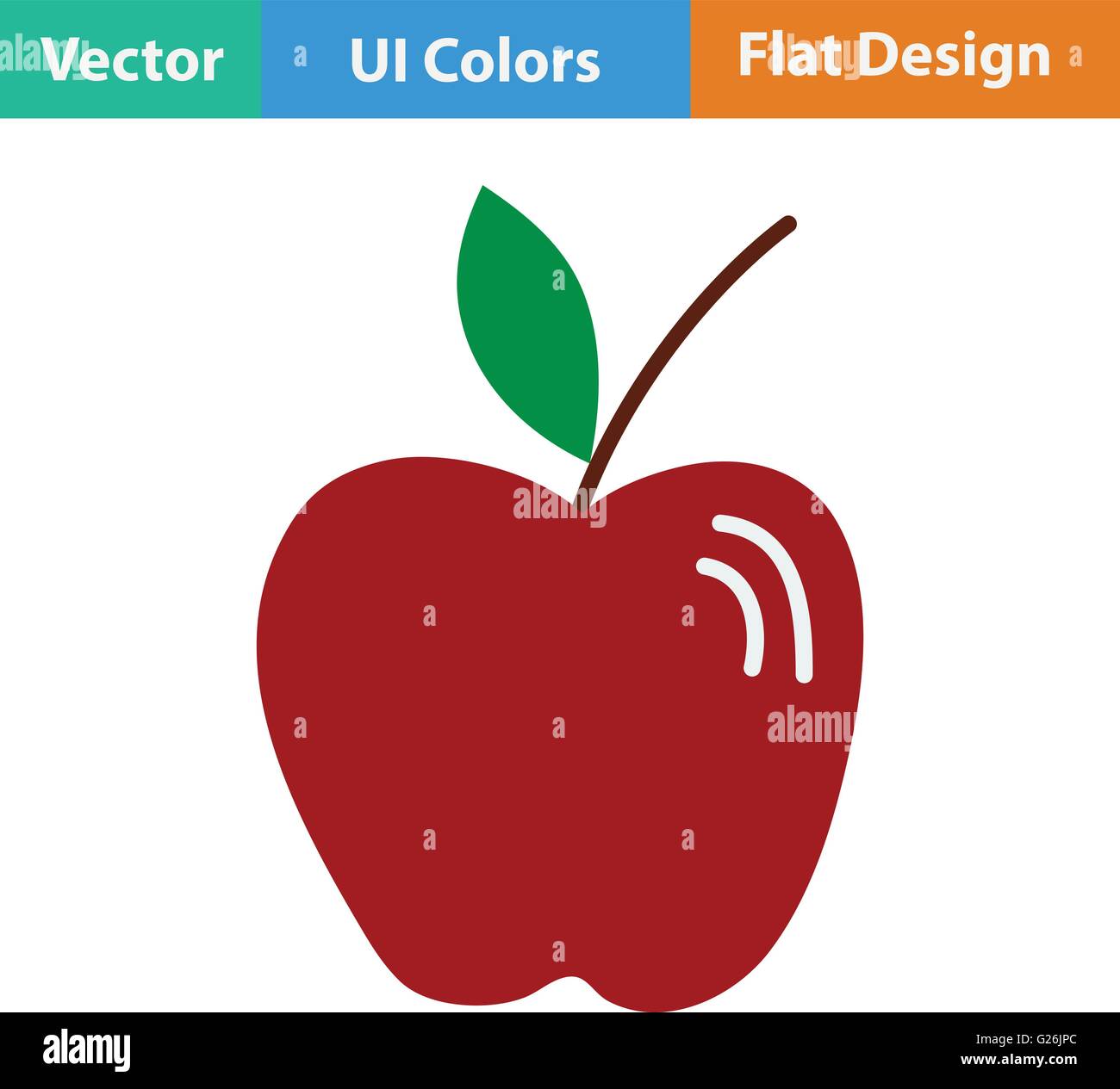 Flat design icon of Apple in ui colors. Vector illustration Stock ...