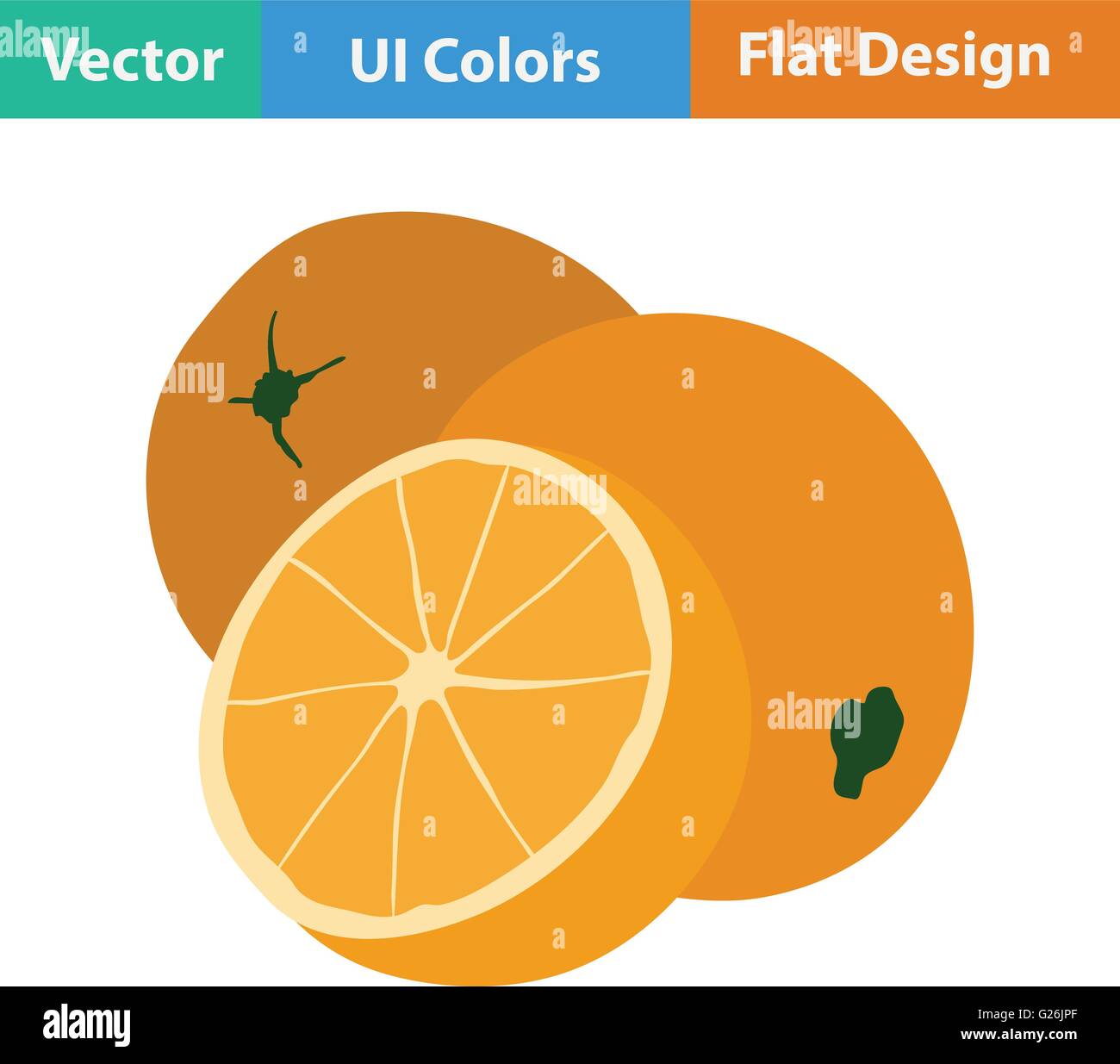 Flat design icon of Orange in ui colors. Vector illustration Stock ...