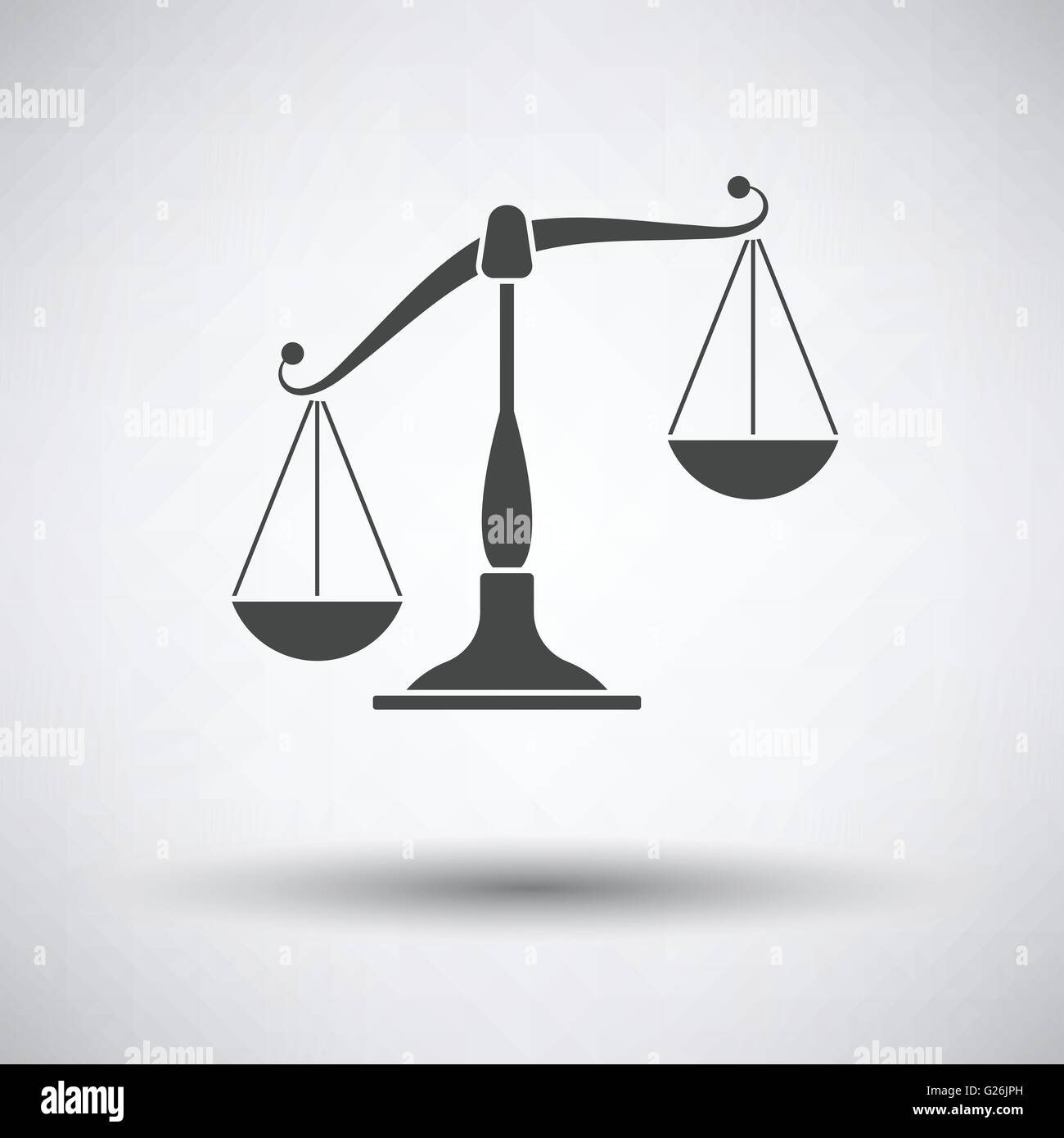 Scale icon on gray background with round shadow. Vector illustration ...