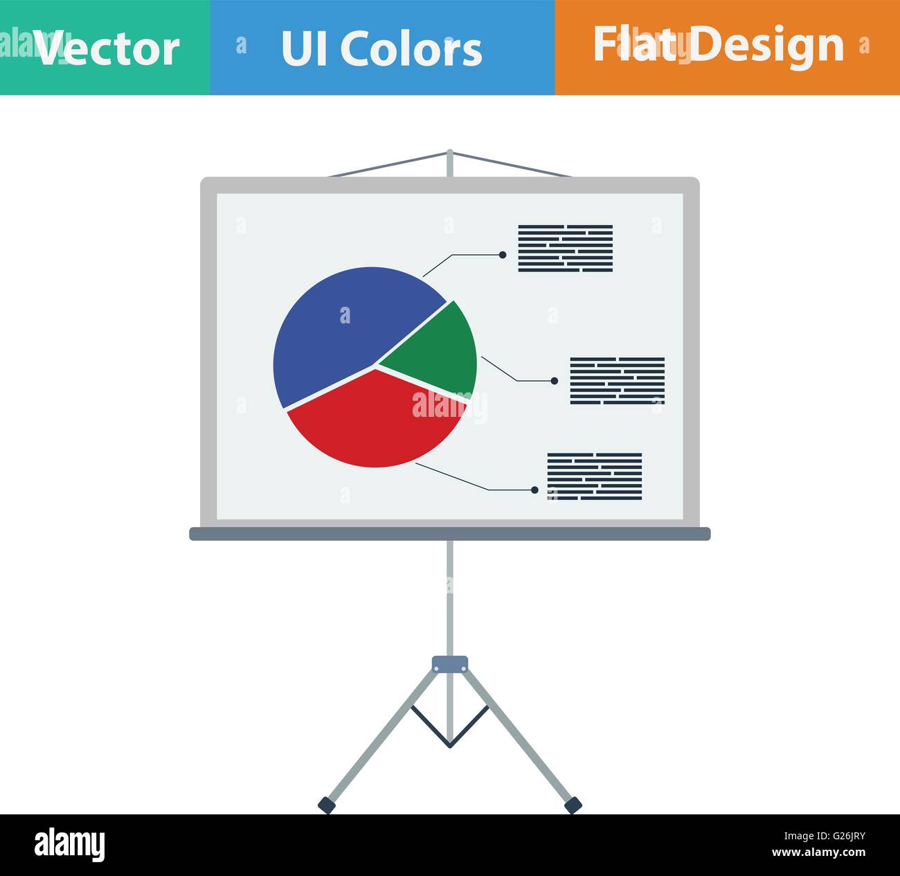 Flat design icon of Presentation stand in ui colors. Vector ...
