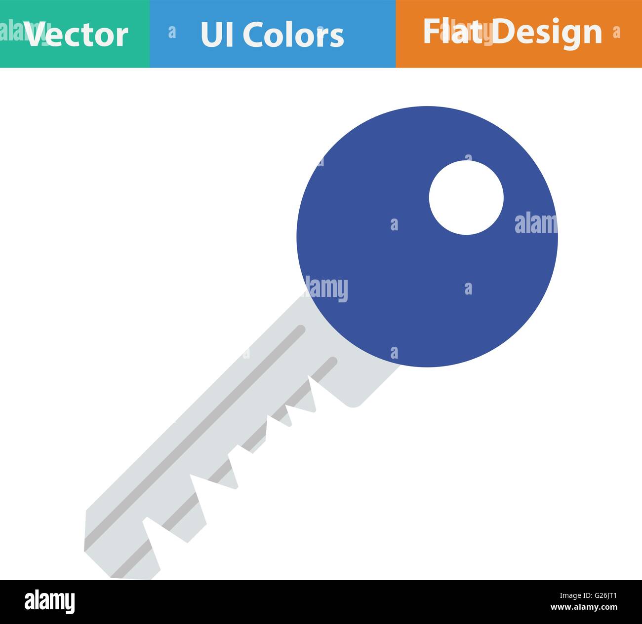 Flat design icon of Key in ui colors. Vector illustration Stock Vector ...