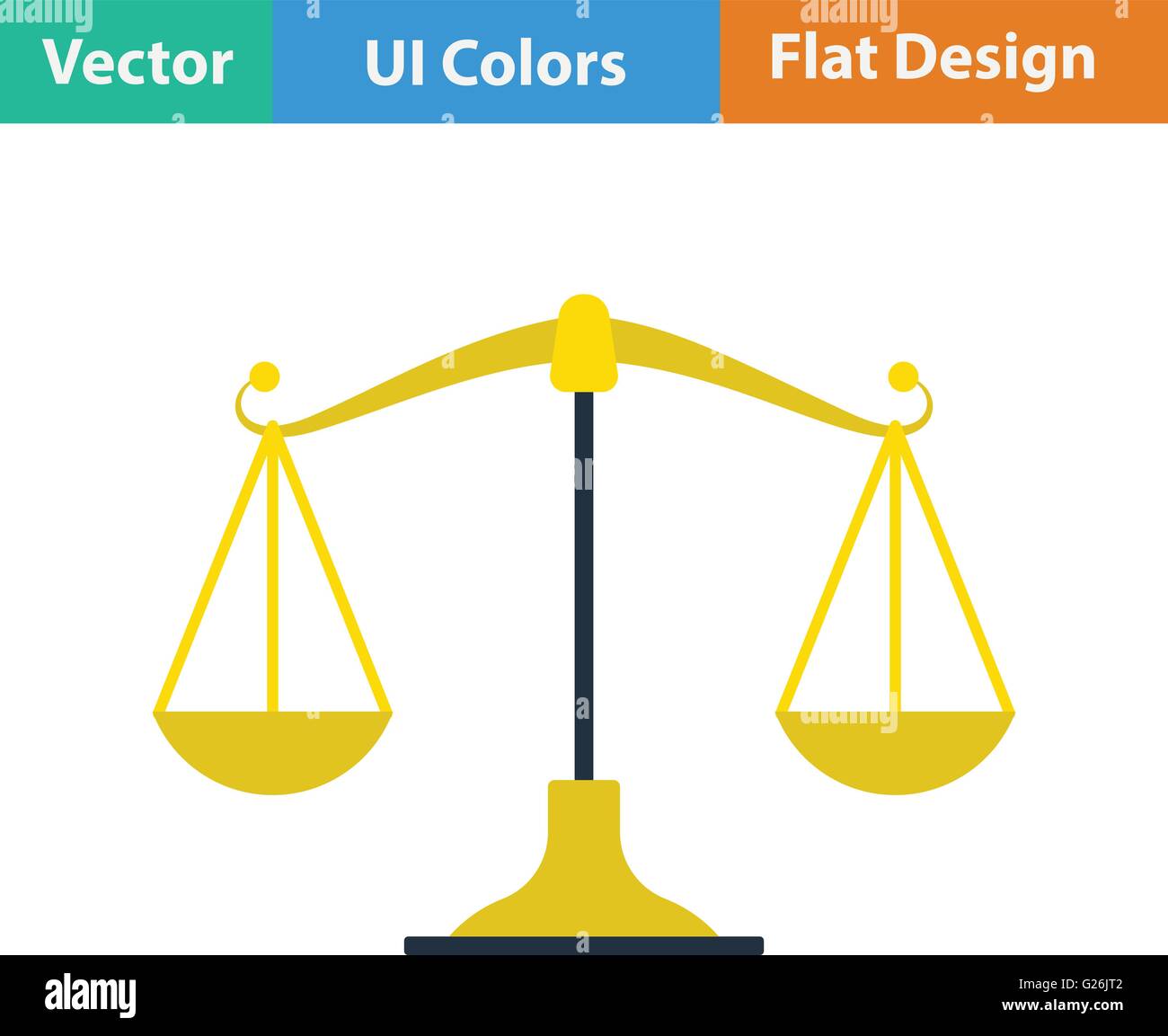 Flat design icon of Scale in ui colors. Vector illustration Stock ...