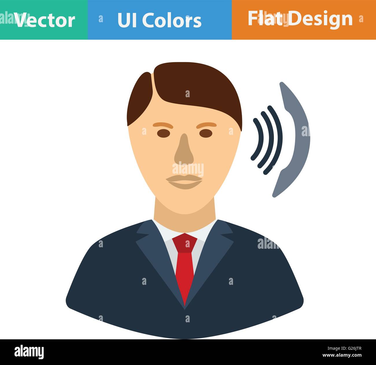 Businessman avatar making telephone call icon. Vector illustration ...