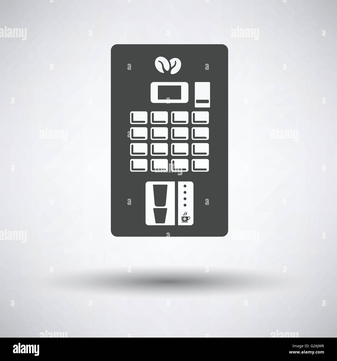 Coffee selling machine icon on gray background with round shadow ...