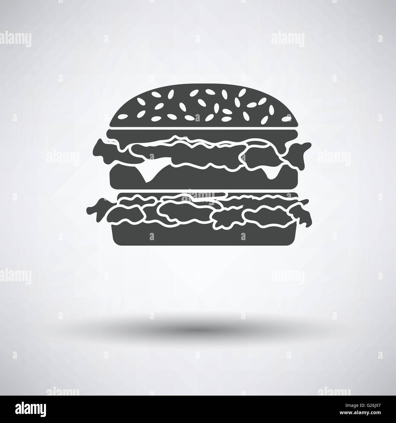 Hamburger icon on gray background with round shadow. Vector ...
