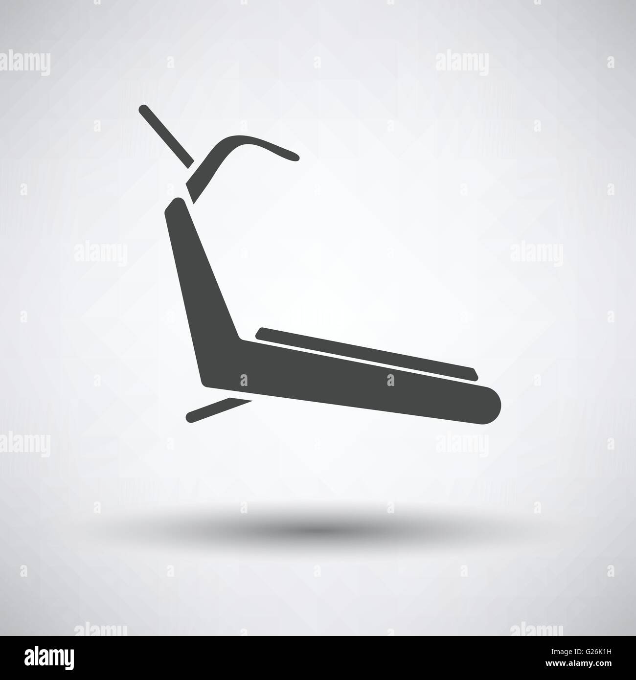 Treadmill icon on gray background with round shadow. Vector ...