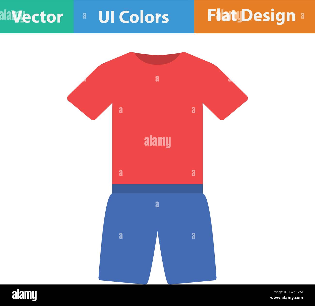 Flat design icon of Fitness uniform in ui colors. Vector illustration ...