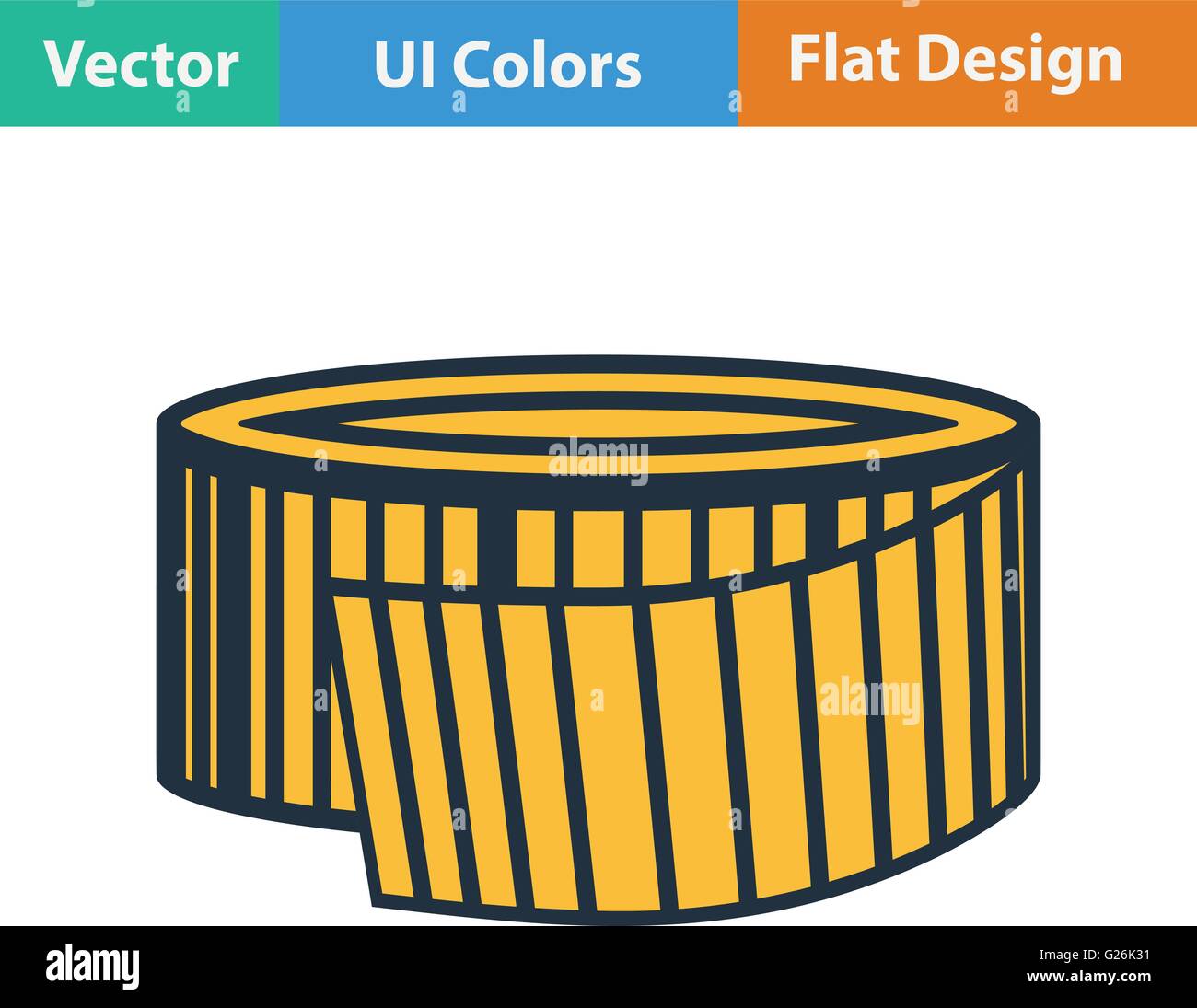 Flat design icon of Measure tape in ui colors. Vector illustration ...
