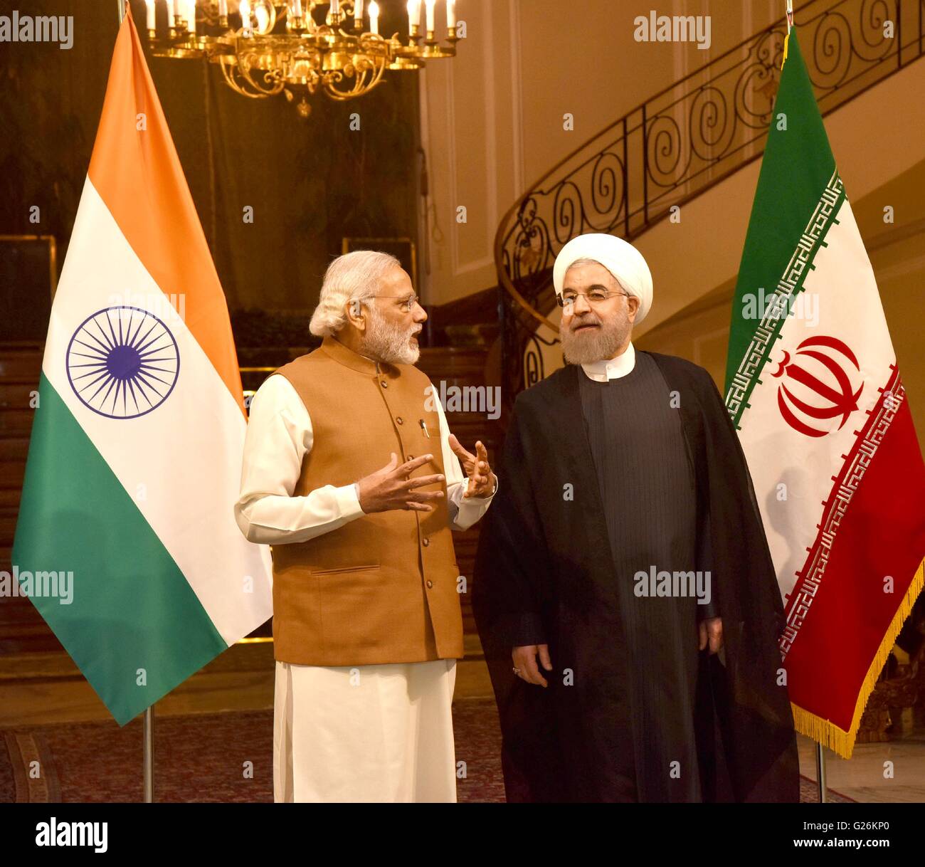 Indian Prime Minister Narendra Modi with Iranian President Hassan ...