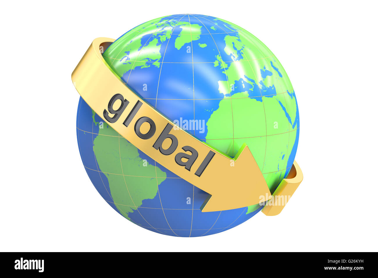 Global concept, 3D rendering isolated on white background Stock Photo ...