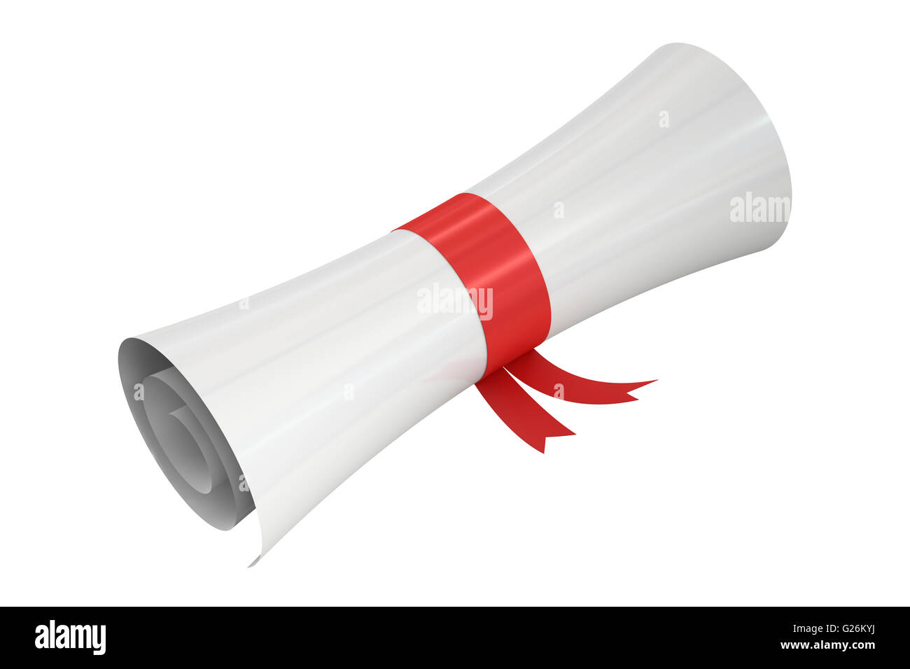 Graduation diploma scroll, 3D rendering isolated on white background ...