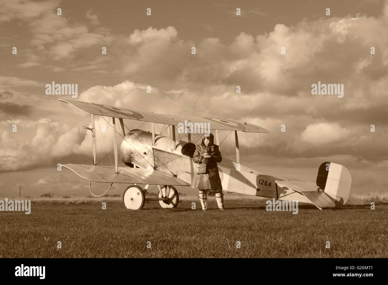 Bristol Scout 1264 Replica at Stow Maries airfield Stock Photo - Alamy